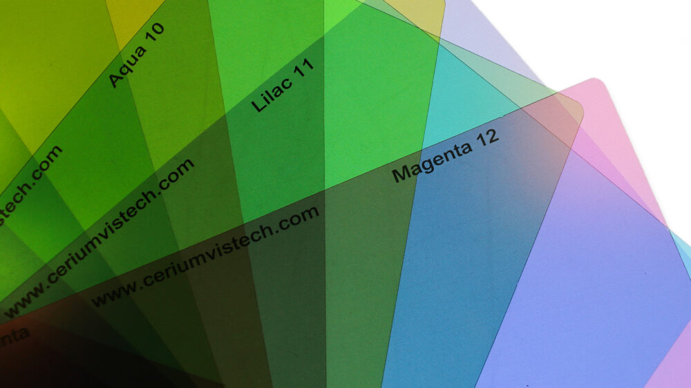 A4 Pack of 5 overlays (single colour) | Cerium Visual Technologies